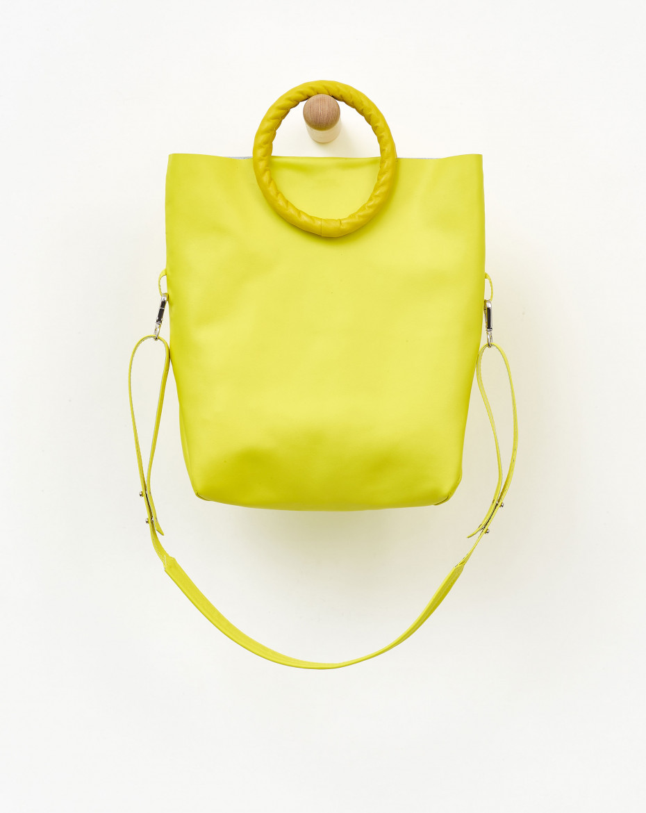 Simple tote-bag with rope-leather-handle - lamborghini - EVA BLUT